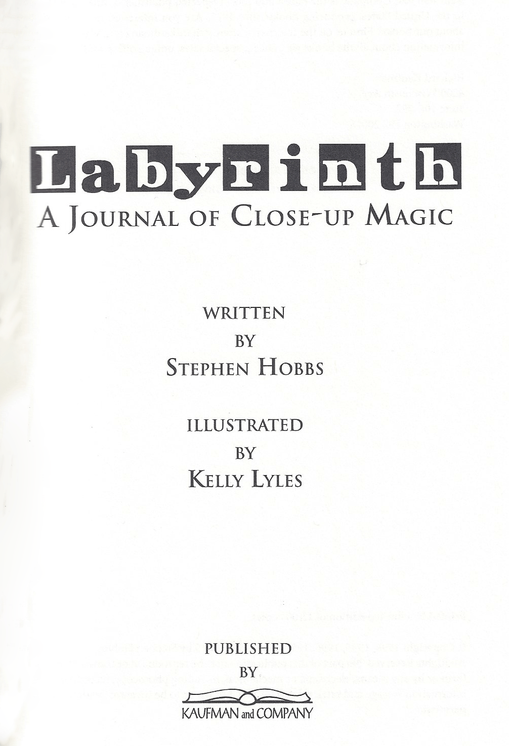 Cardopolis: Labyrinth: A Journal of Close-Up Magic