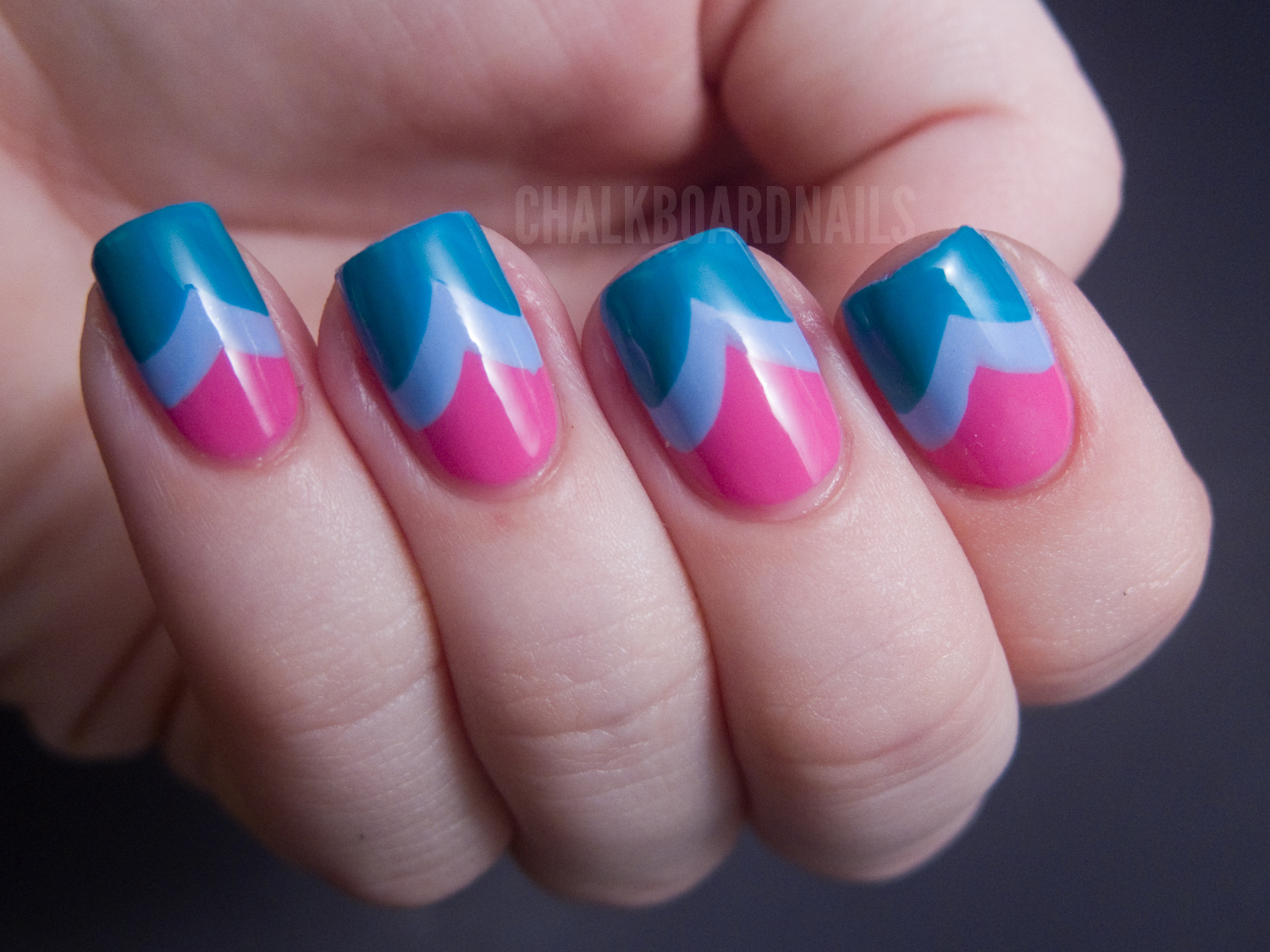 Candy-colored fishtail manicure (+ Video Tutorial) | Chalkboard Nails ...