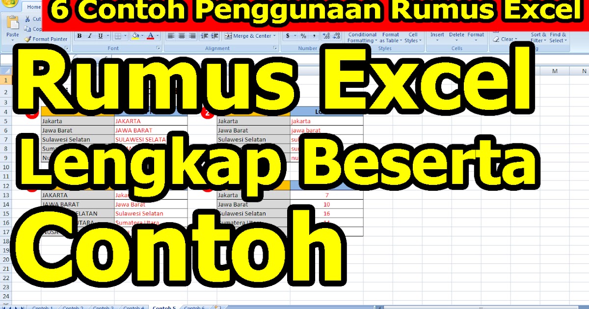6 Contoh Penggunaan Rumus Excel ~ Jendela Tutorial