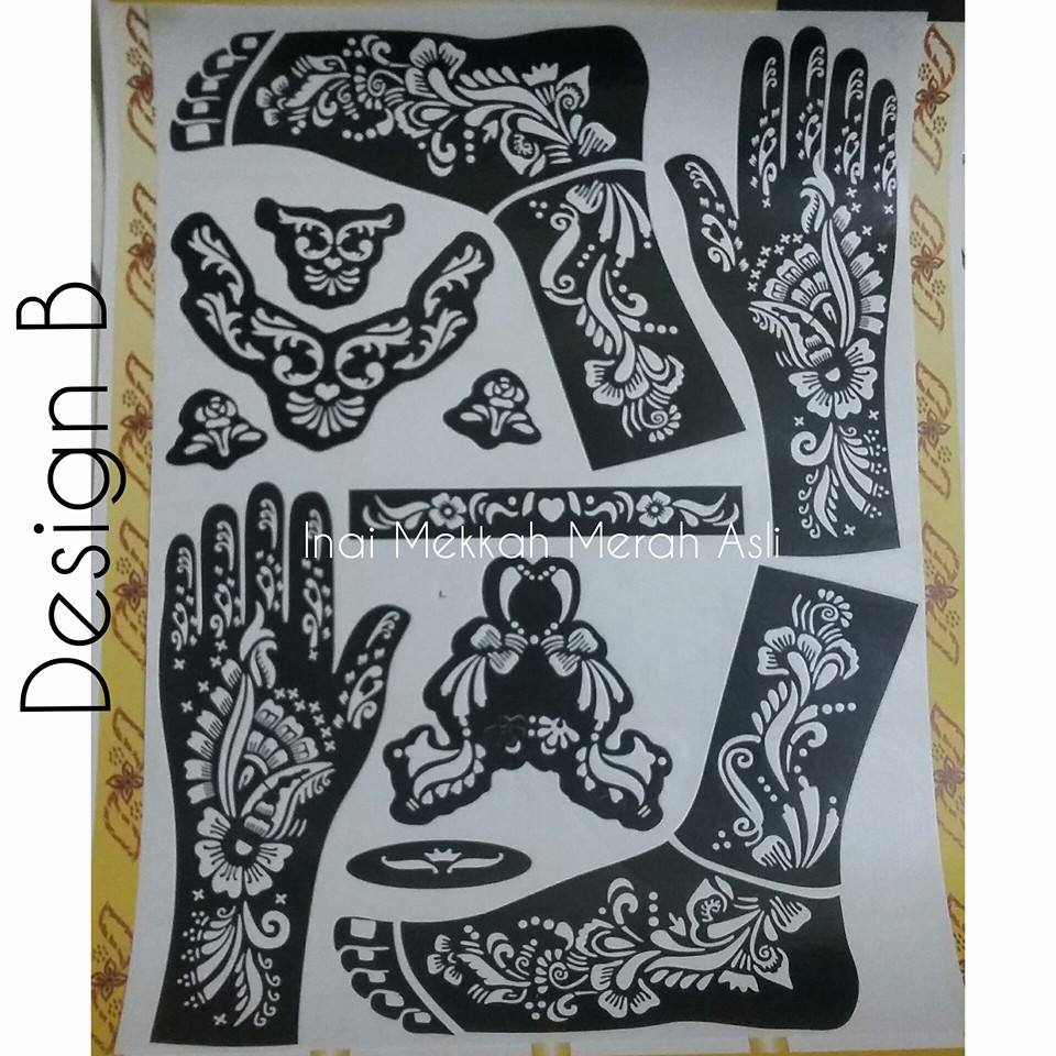 INAI MEKKAH MERAH ASLI: Sticker Corak Inai