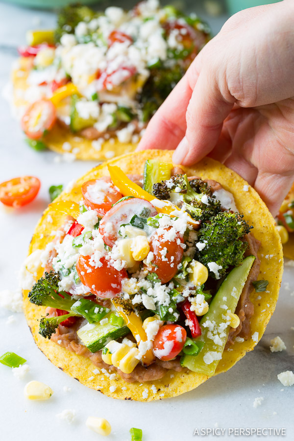 Roasted Vegetable Tostadas Recipe