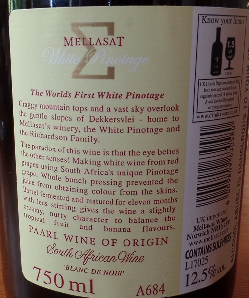 The Pinotage Club: Visiting Mellasat, Home of White Pinotage