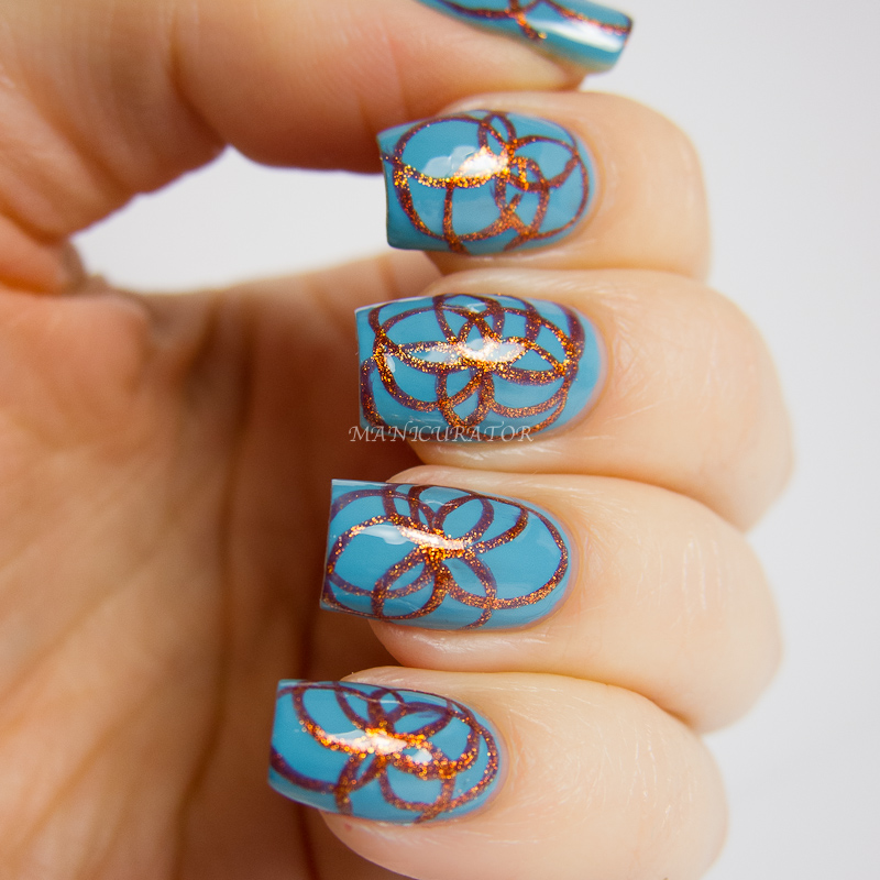 Free Hand Circle Nail Art With OPI Euro Centrale