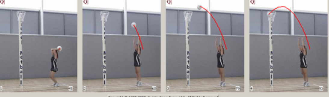 How can a netball shooter improve the accuracy of their shot?