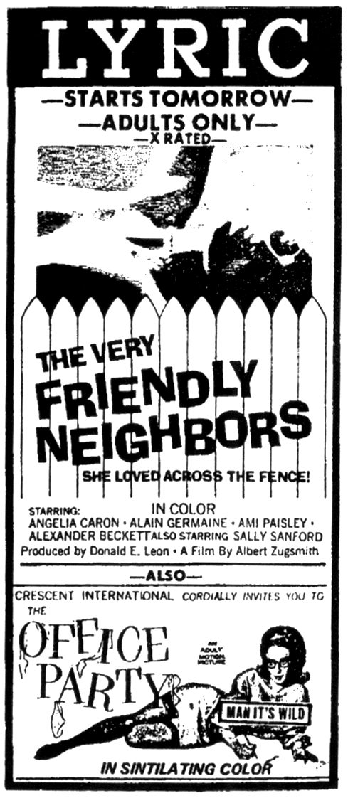 TEMPLE OF SCHLOCK: Movie Ads of the Week: THE VERY FRIENDLY NEIGHBORS ...