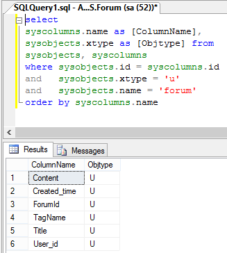 Get table column names in sql|Get all columns in perticular sql table.