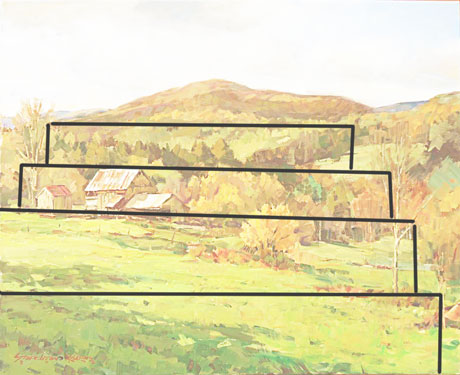Stapleton Kearns: Diagonally receding perspective in a landscape