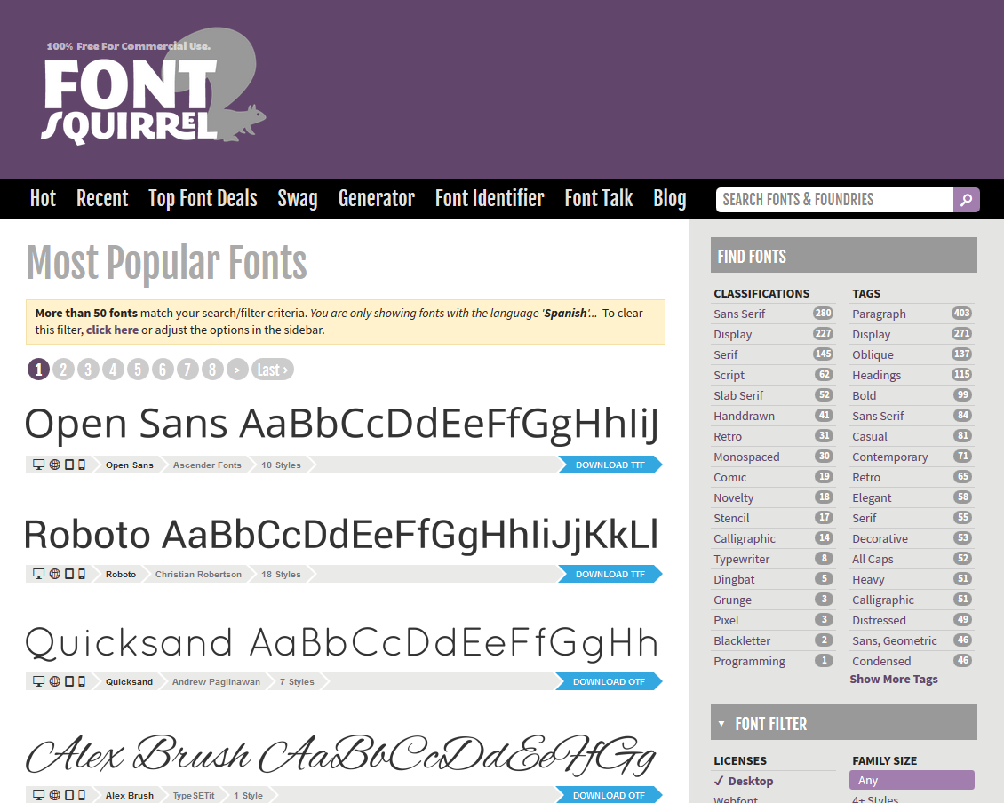 Font Squirrel - Descargar fuentes gratuitas para tus diseños ...