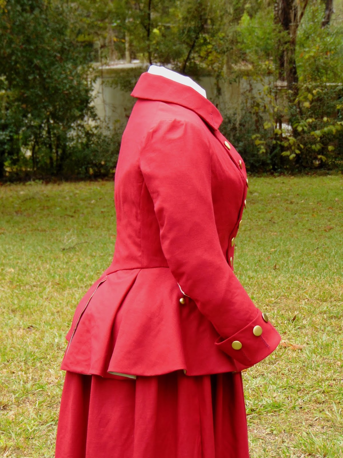 The Antique Sewist: JP Ryan Riding Habit - Red Linen