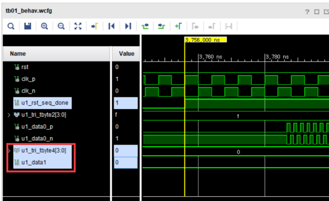 High Speed SelectIO Wizard IP의 TX에 대한 Simulation에서 High-Z output이 나오지 ...