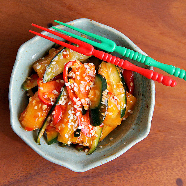 singapore shiok!: easy cucumber and pineapple achar