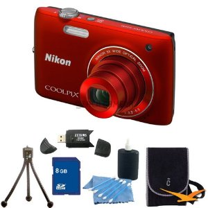 Nikon COOLPIX S4100 Red Digital Camera - EnPhones