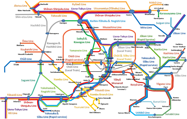 How To Use Japanese Railways: Tokyo Railway Map （JR only）