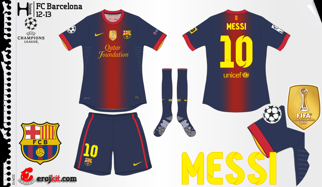 Kit Design, by eroj: 2012-13 Barcelona (Home, Away e GK)