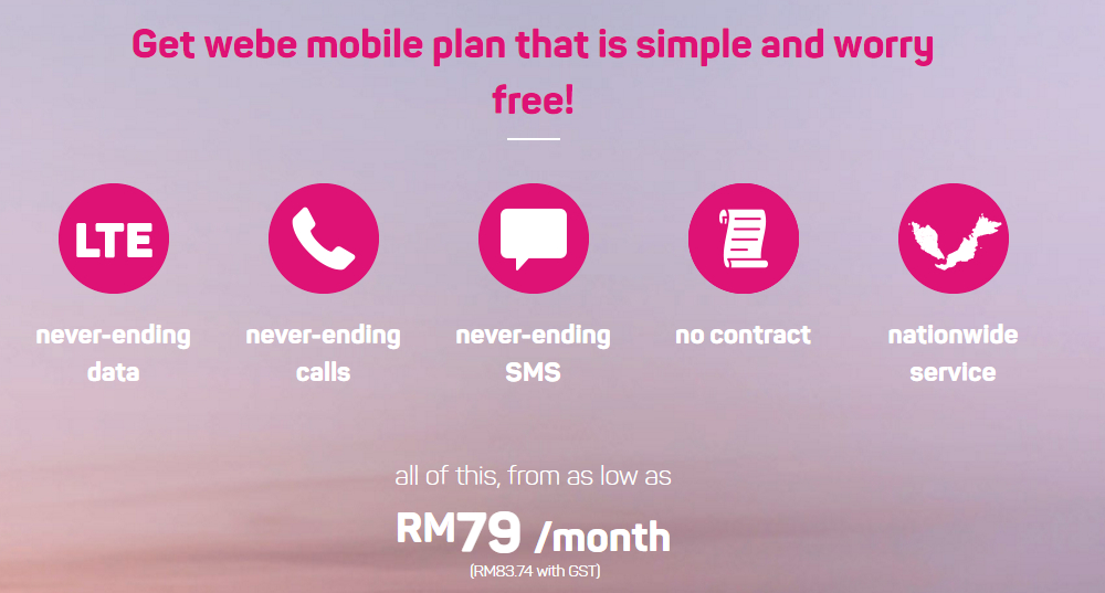 Webe 正式推出，无线上网和拨电只需 RM 79