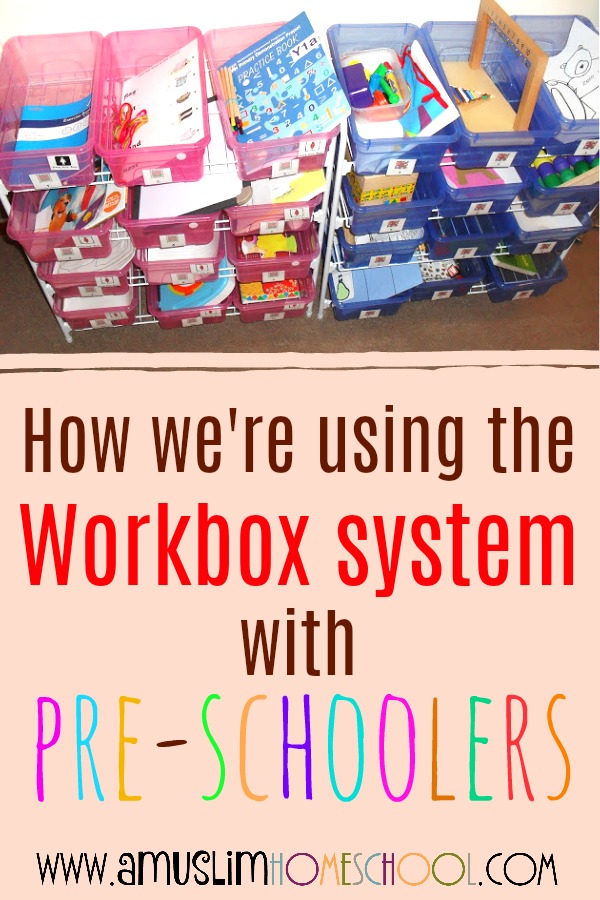 a muslim homeschool: Introducing workboxes with preschoolers