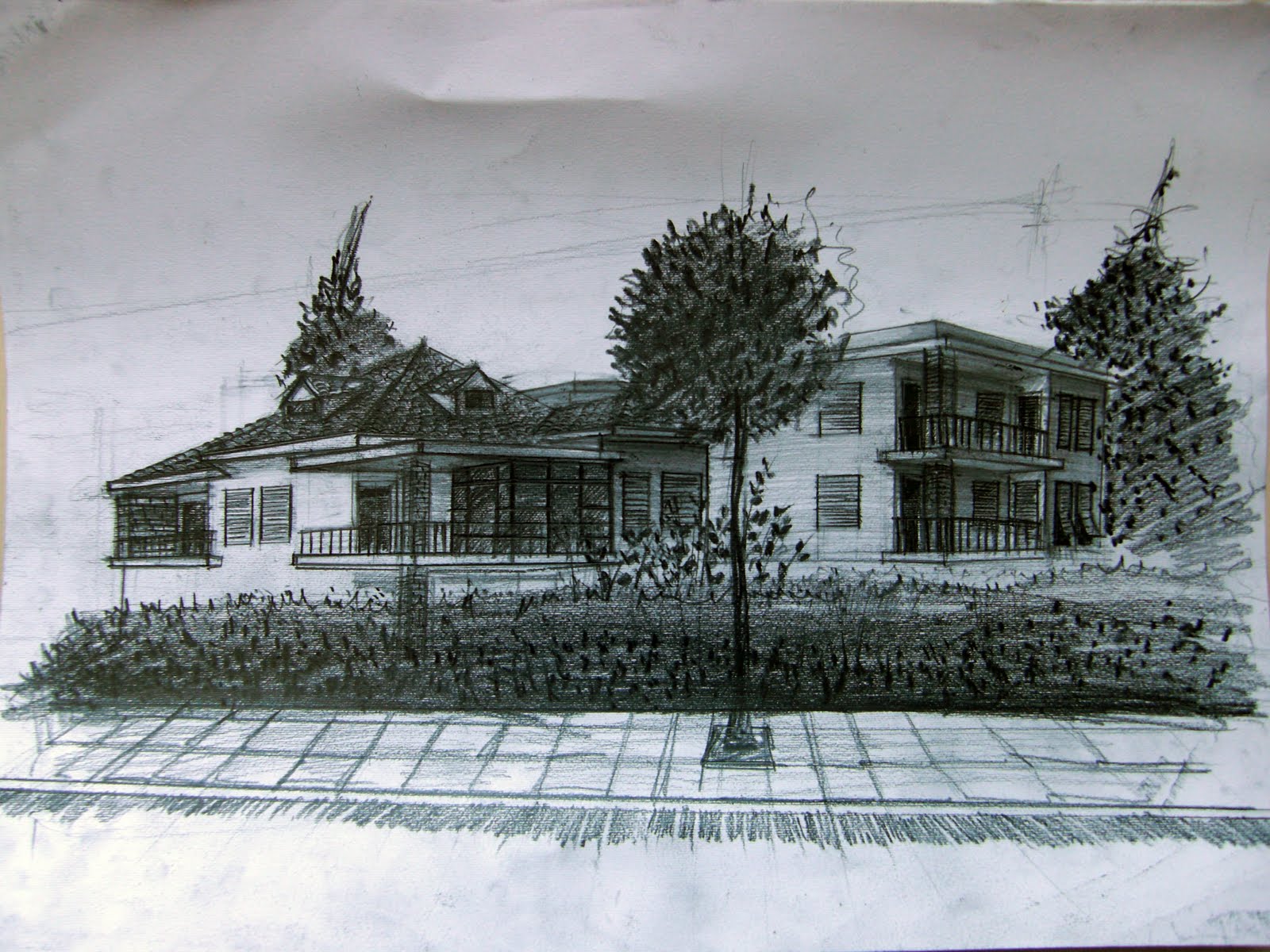 Epoka Drawing Class: Drawing of Enver Hoxha's villa, works