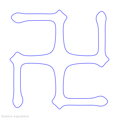 Fun math art (pictures) - benice equation: Swastika (卍)