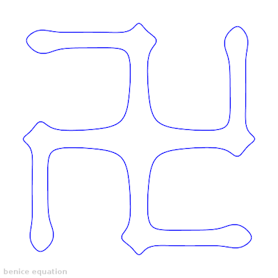 Fun math art (pictures) - benice equation: Swastika (卍)