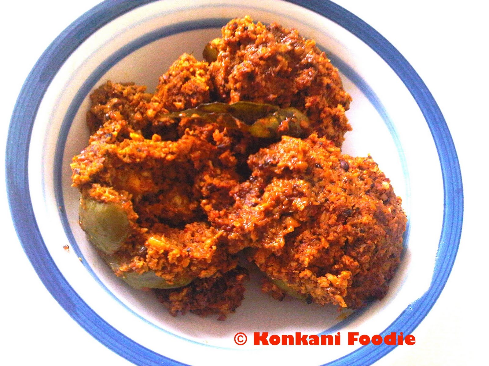 Konkani Foodie: Stuffed Baby Brinjal (Gulla Puddi Sagle)