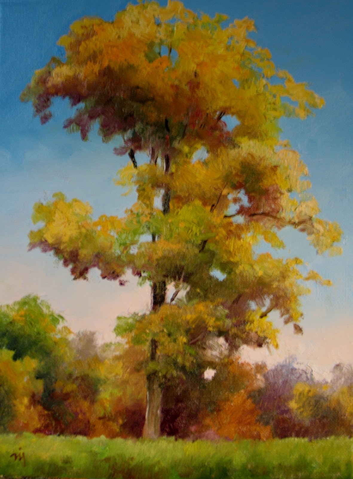 Nel's Everyday Painting: Fall Tree Portrait - SOLD