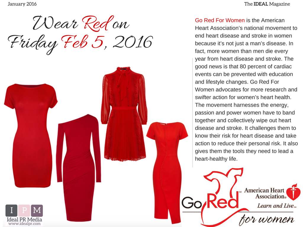 National Wear Red Day® on Friday, February 5, 2016 | IDEAL PR MEDIA