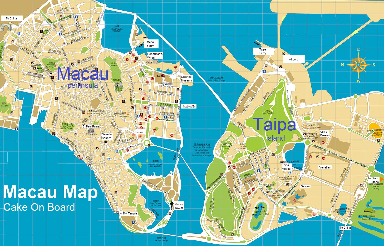 รวบรวม shuttle bus ฟรี ใน Macau | Cake On Board