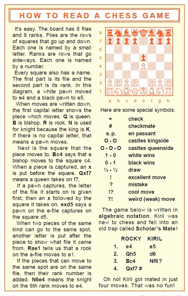 Happy Valley (OR) Scholastic Chess Club: How to read a chess game ...