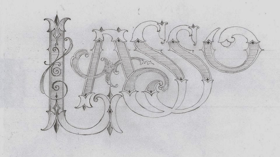 Artist Fonts: Sketches by Noel Weber creating his Lasso Fancy font