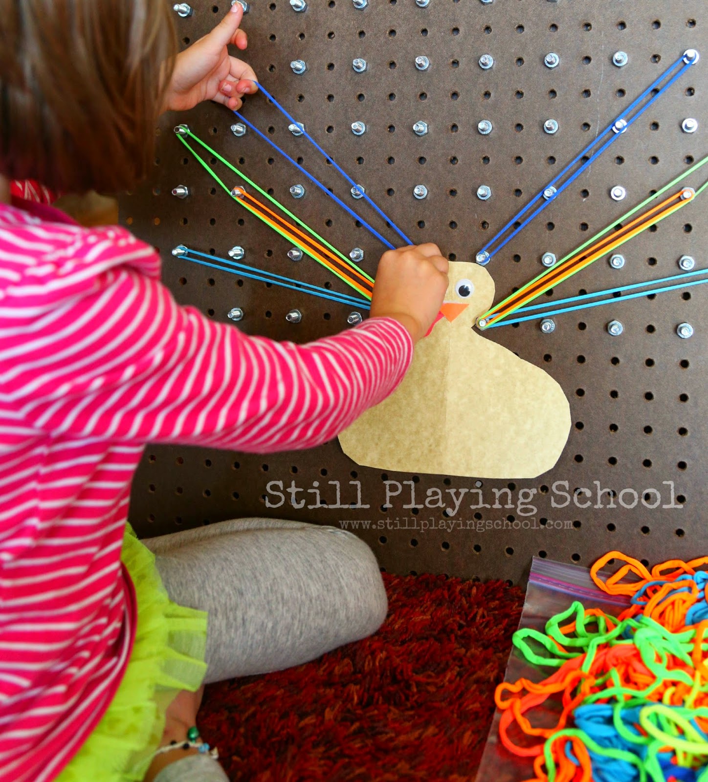 Thanksgiving Turkey Geoboard | Still Playing School
