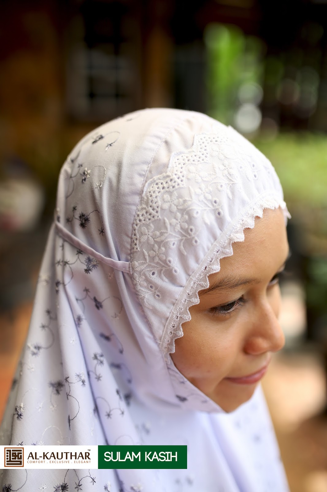 Sulam Kasih Warna Hitam - Telekung Al-Kauthar | Telekung Al-Kauthar Online