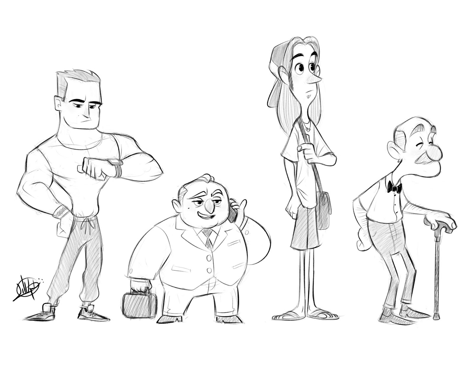 The art of Luigi Lucarelli: Character Body Shapes 1