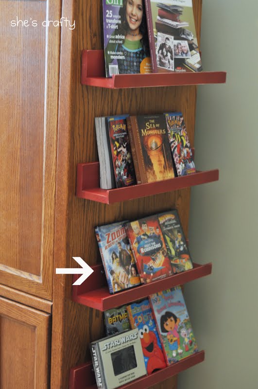 She's Crafty: forward facing bookshelves