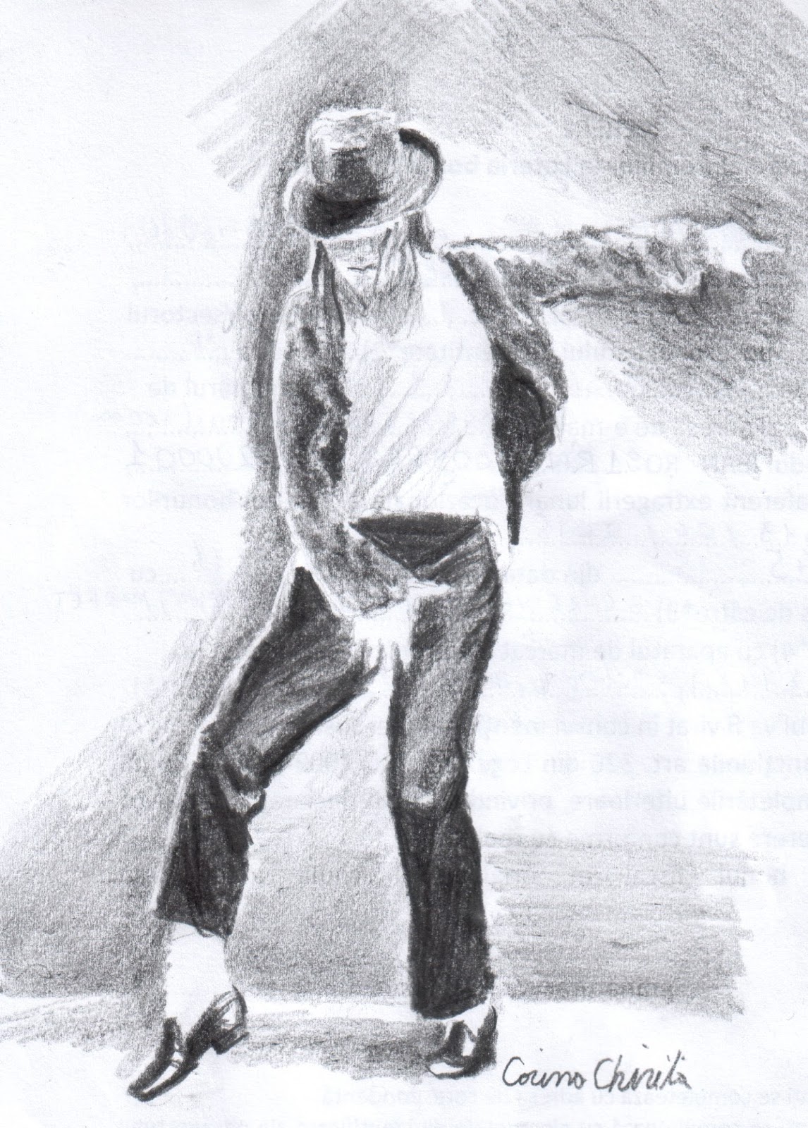 Grafica si pictura de Corina Chirila: Desene in creion cu Michael Jackson