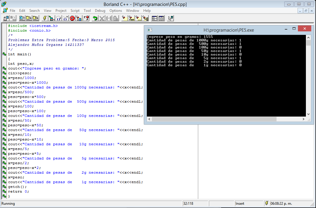 Programación Estructurada: Ejercicio Clase: 3 de Marzo