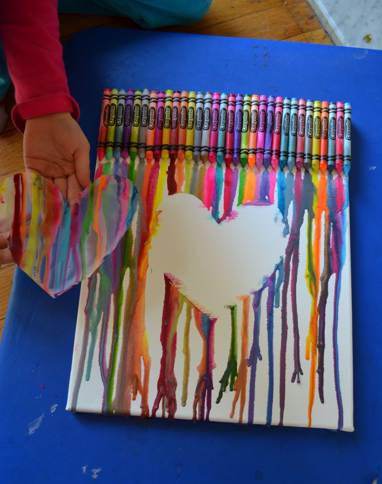 Dripping Crayons On Canvas