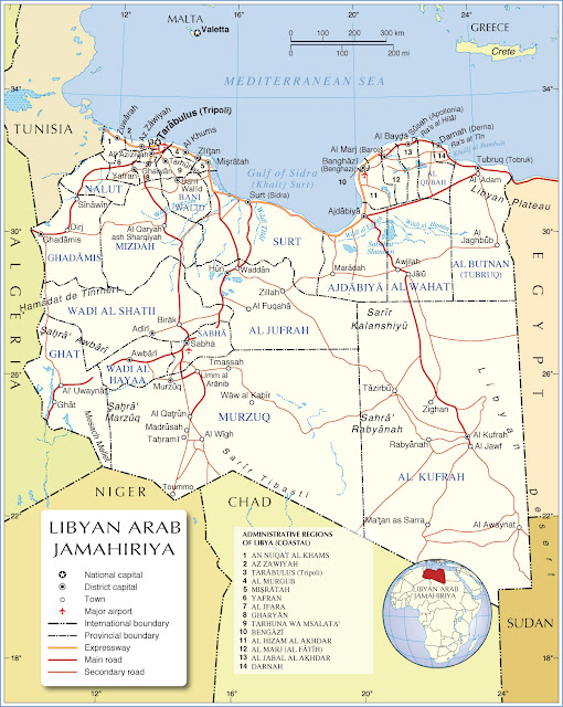 LIBYA - GEOGRAPHICAL MAPS OF LIBYA