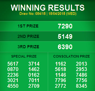 4D Result Malaysia: 4D Results for Malaysia and Singapore - 15th April 2015