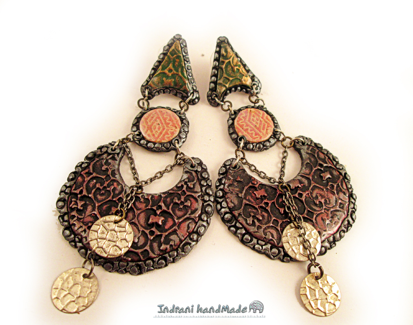 Indrani Handmade: Cercei handmade foarte lungi - Wedding in Marabout