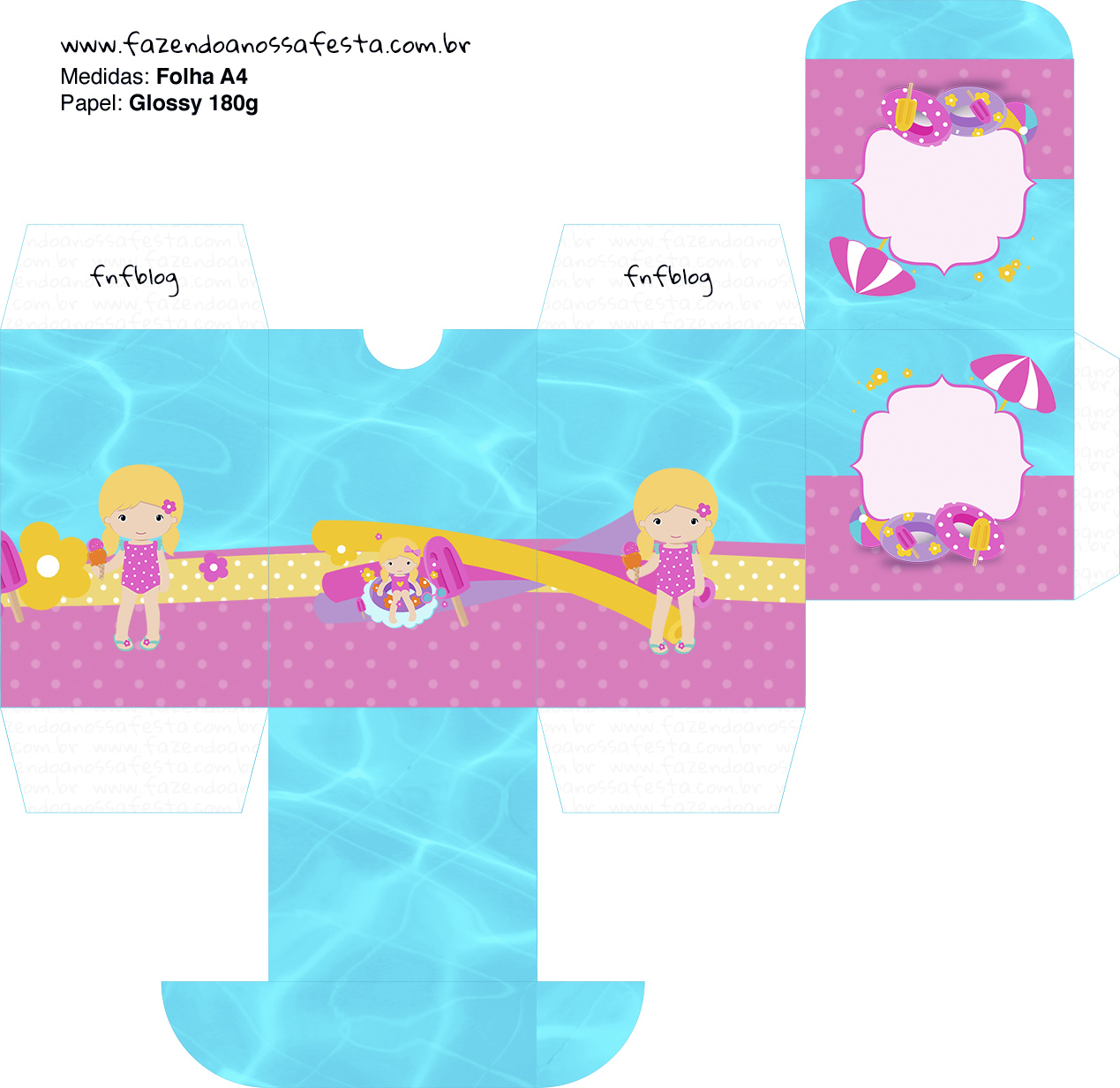 Blondie Girl Pool Party: Free Printable Boxes. - Oh My Fiesta! in english