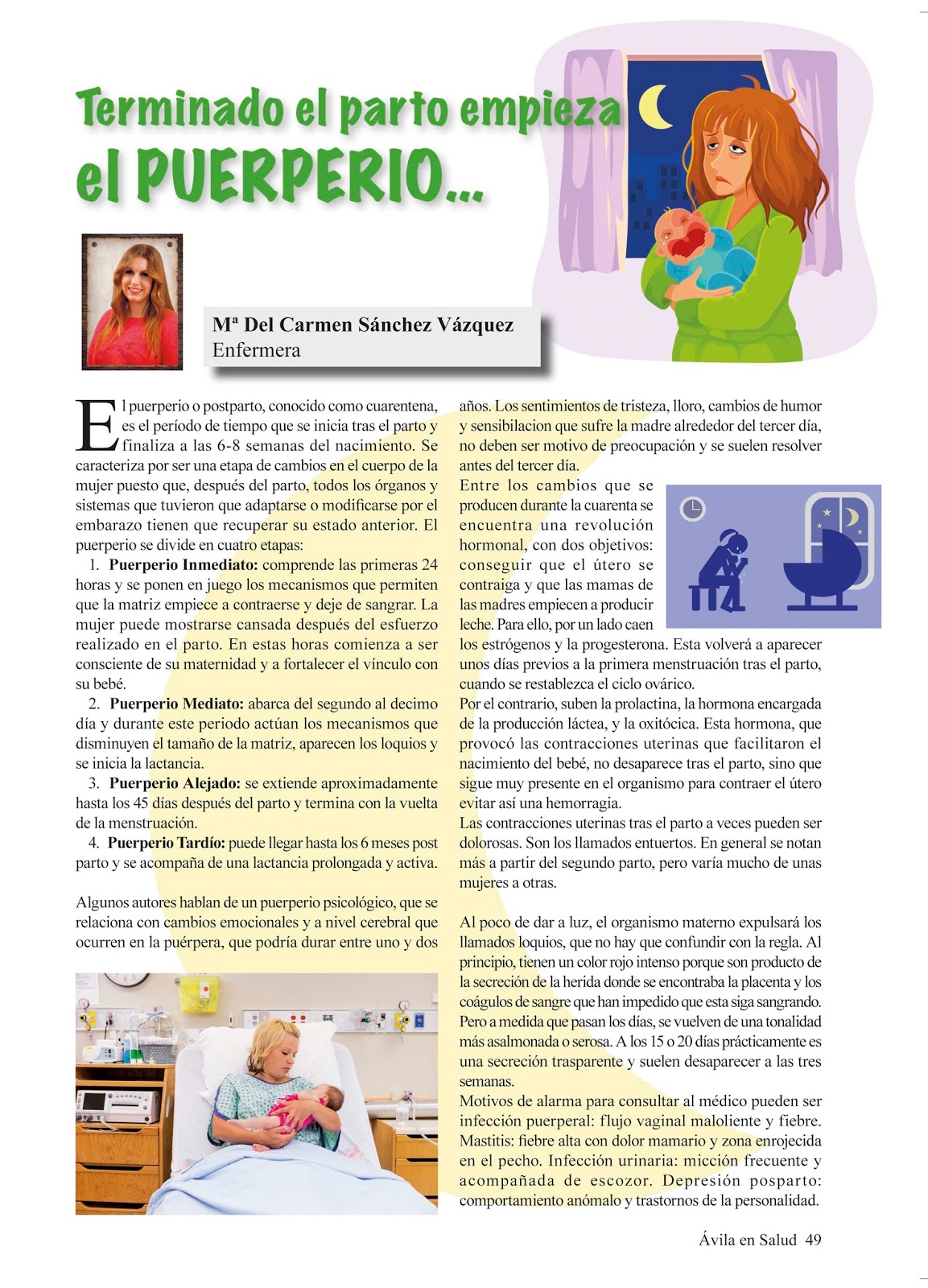 Hablemos del puerperio o postparto, también conocido como cuarentena