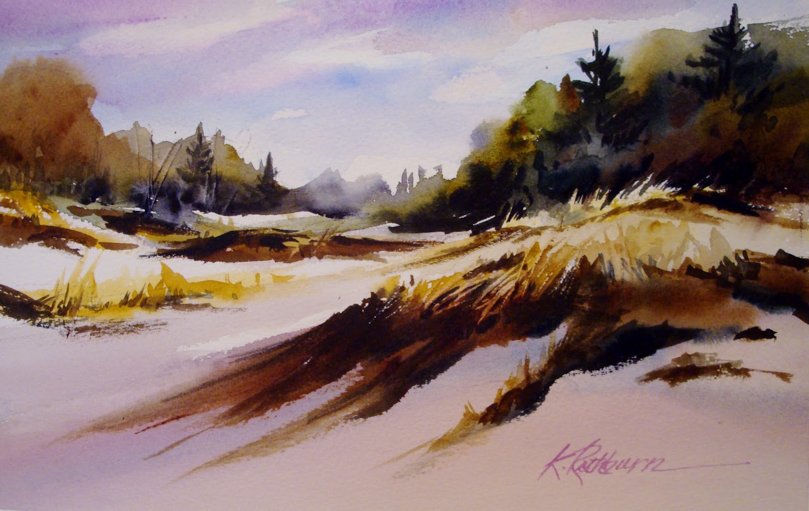 Kathy Los-Rathburn, watercolorist: Dunes Series I