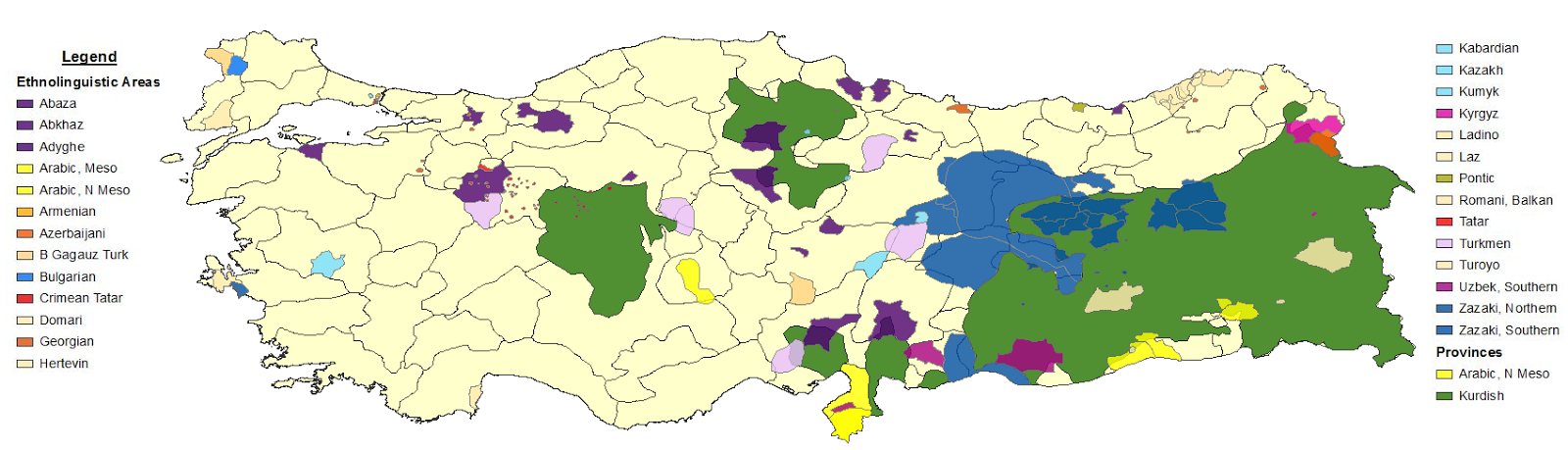 Sources And Methods: Turkey Redrawn: Ethnolinguistic Lines And ...