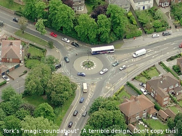 A view from the cycle path: A "magic" roundabout