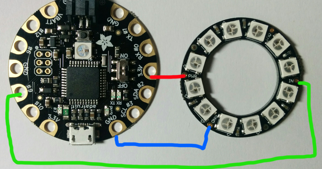 Flora And Neopixel Ring Quickstart Guide Vxhex
