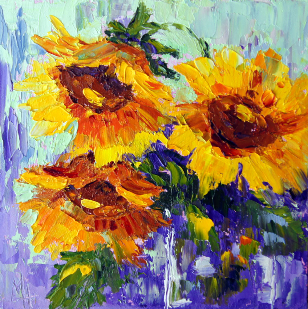 Palette Knife Painters, International: Sunflowers oil painting by ...
