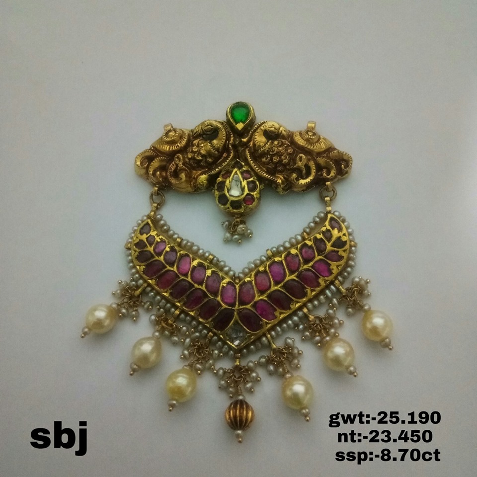 Antique Pretty Pendants by Balaji jewellers - Jewellery Designs