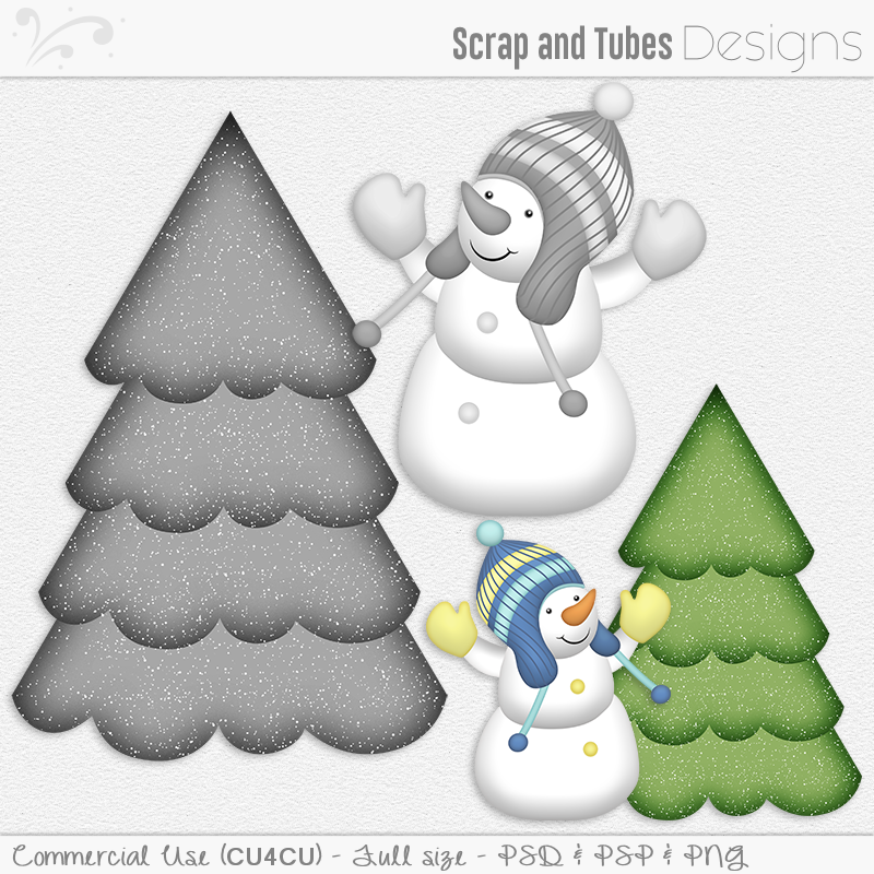 In Stores - SNOWMAN AND TREE TEMPLATES | Scrap and Tubes Designs