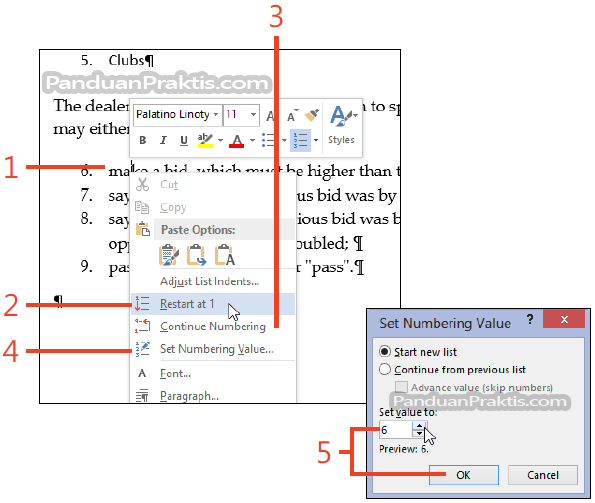 Cara Mengubah Urutan Penomoran (Numbering) Di Word 2013 Cara Mengubah Urutan Penomoran (Numbering) Di Word 2013