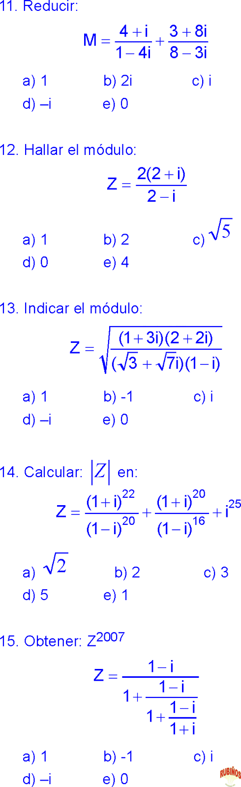 NÚMEROS COMPLEJOS PROBLEMAS RESUELTOS DE ÁLGEBRA PREUNIVERSITARIA pdf